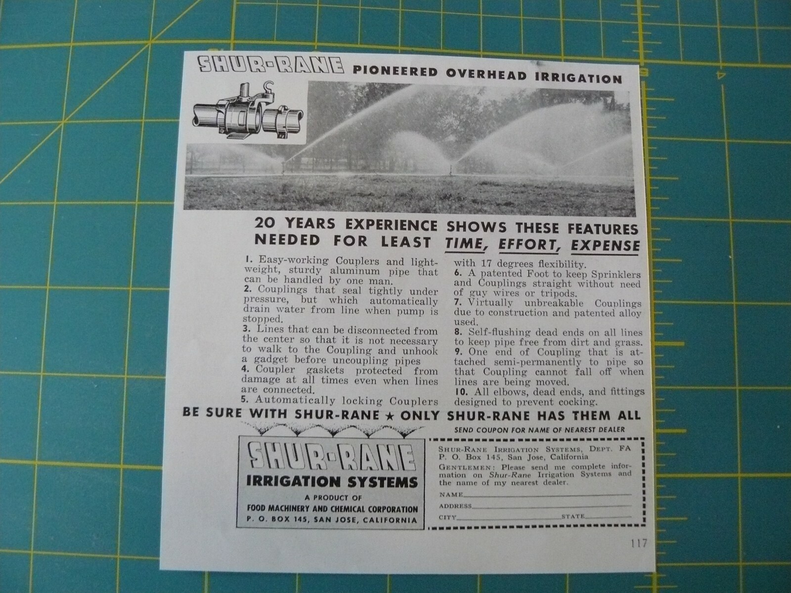 THE FARM QUARTERLY- SUMMER 1957-AD- SHUR-RANE OVERHEAD IRRIGATION / San ...