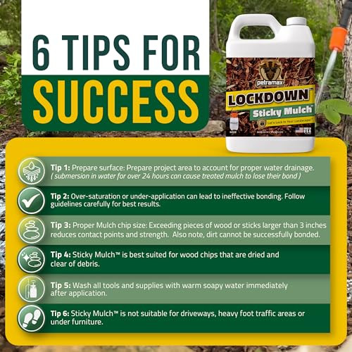 Lockdown Sticky Mulch Glue for Landscaping (64 Ounce) - Lasts Up to 2 ...