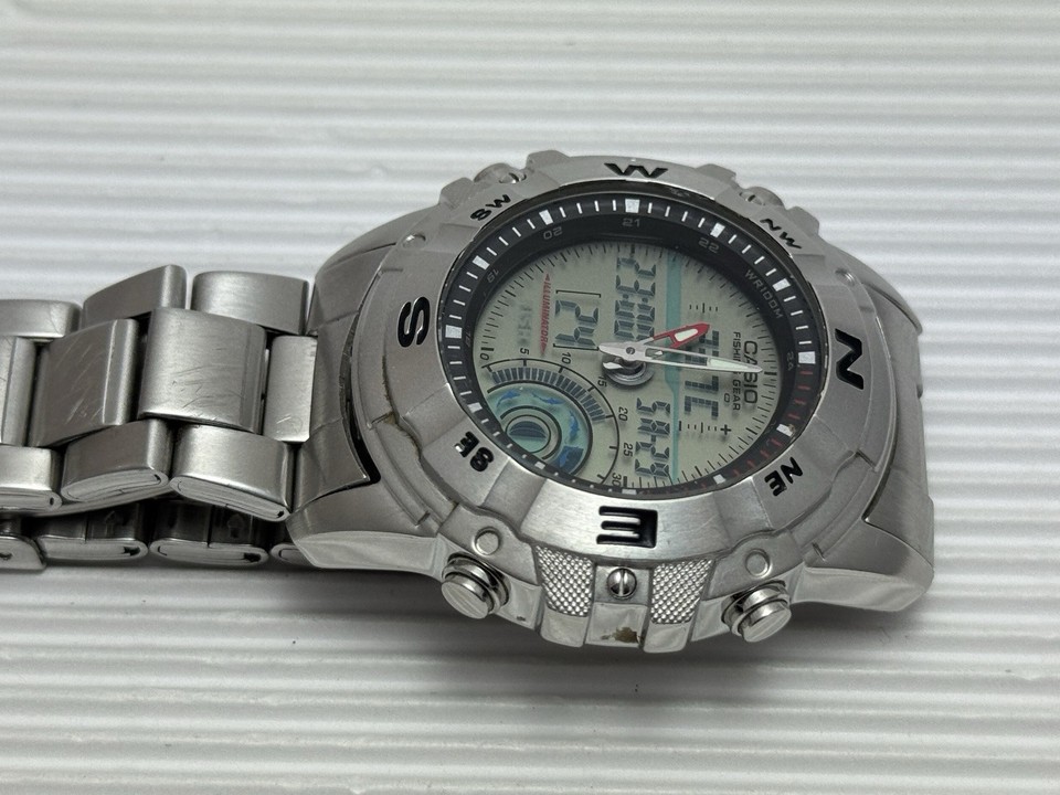 CASIO FISHING GEAR AMW-706 EDELSTAHL FUNK HERRENUHR | eBay.de