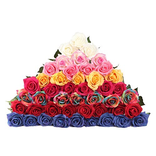 LG LOUIS GARDEN Red Rose Artificial Flowers Beauty and The Beast Rose ...