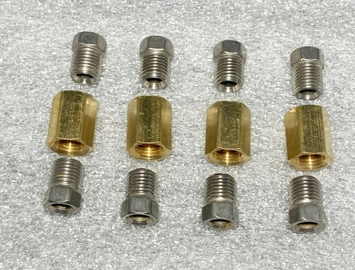 3/16 brake line Stainless Steel inverted Brake Fittings & brass unions ...
