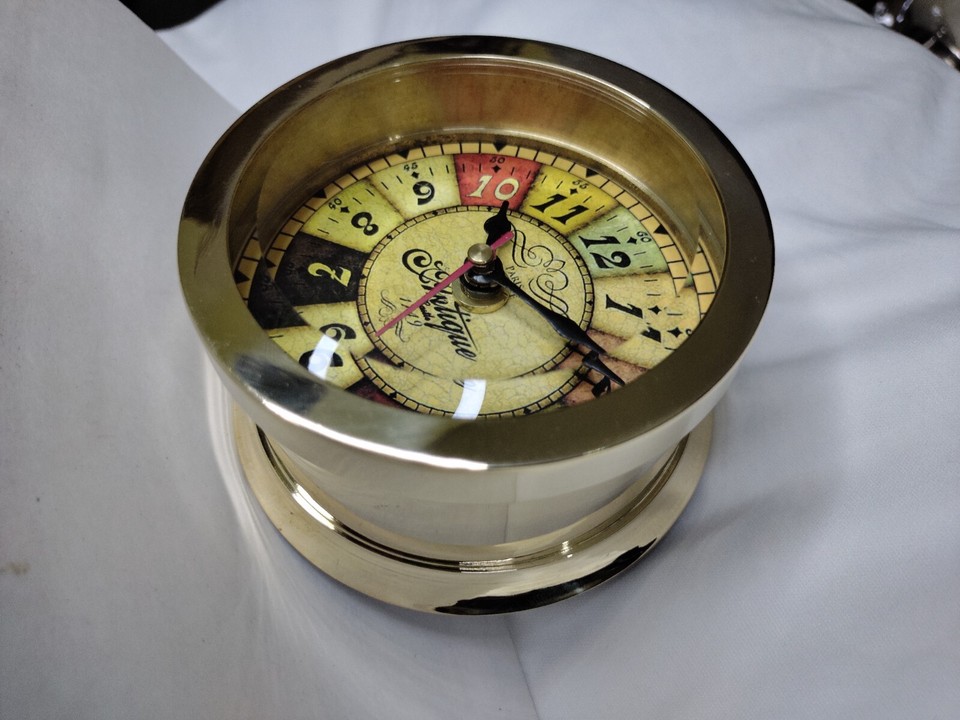 Antique Brass Ship Clock Vintage Style Marine Nautical Shiny Clock Wall ...