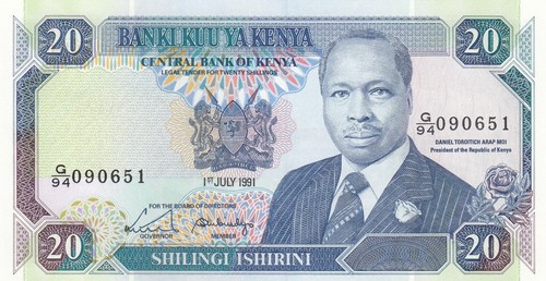 Kenya, 20 Shillings, 1991, Central Bank of Kenya Banknote, P25d, UNC ...