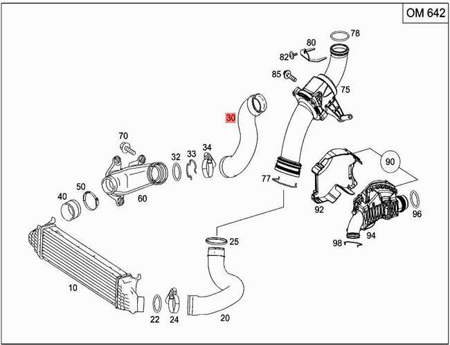 Genuine Intercooler Air Hose MERCEDES W221 Saloon 2215281482 | eBay UK