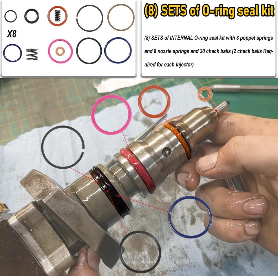 For Ford 7.3L PowerStroke Injector Rebuild Kit w/ Vice Clamp, Springs ...