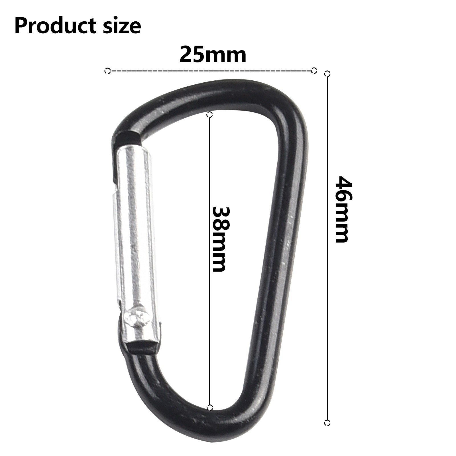 Convenient Silver Black Carabiner Belt Clip Key Chain for Belt ...
