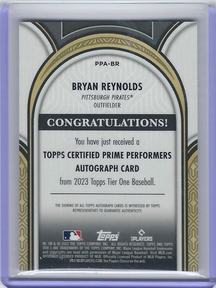 BRYAN REYNOLDS 2024 Topps Tier One Prime Performers auto /249 | eBay