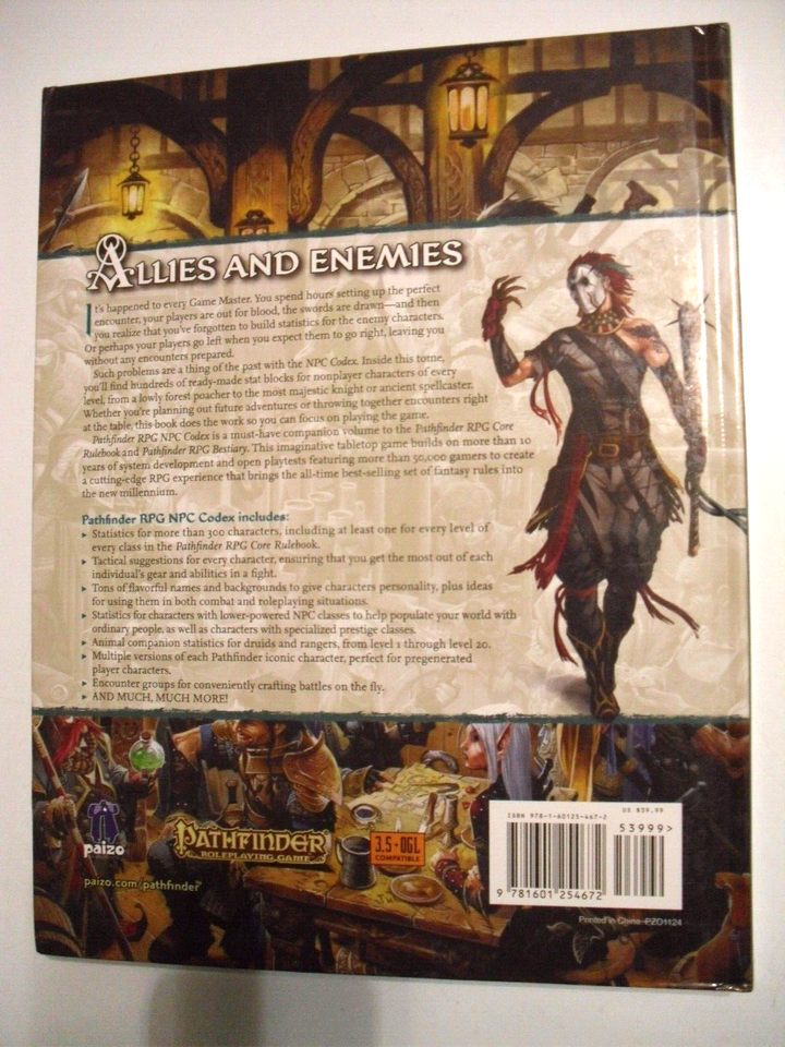 NPC Codex Hardcover Pathfinder 1e Paizo Dungeons & Dragons 3.75 | eBay