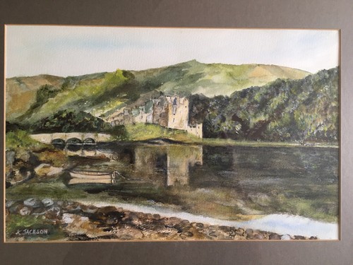 Original Watercolour Painting by A. Jackson Castle Landscape Mounted ...