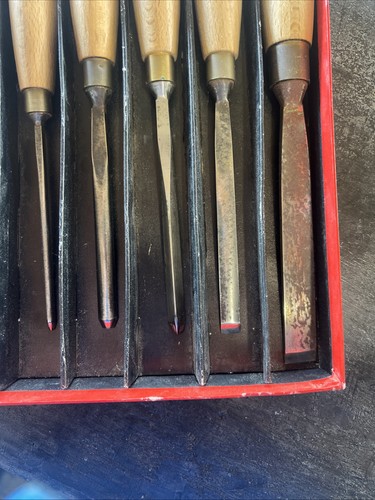 Vintage Ashley Iles Wood Carving Tool set 5pcs Plus One Other Marked ...