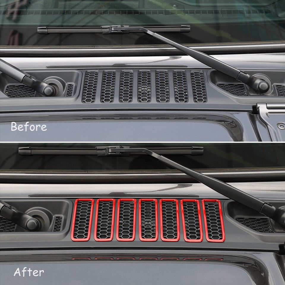 7PACK Hood Vents Cover Trim Decor ABS Cover for Jeep Wrangler JL 2018 ...