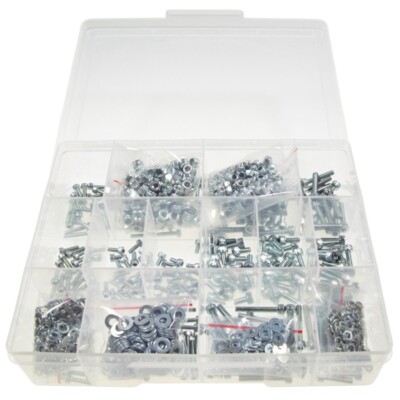 Qty 1 Assortment Kit 630 Piece M3 M4 Socket Cap Screw Nut Washer Zinc ...
