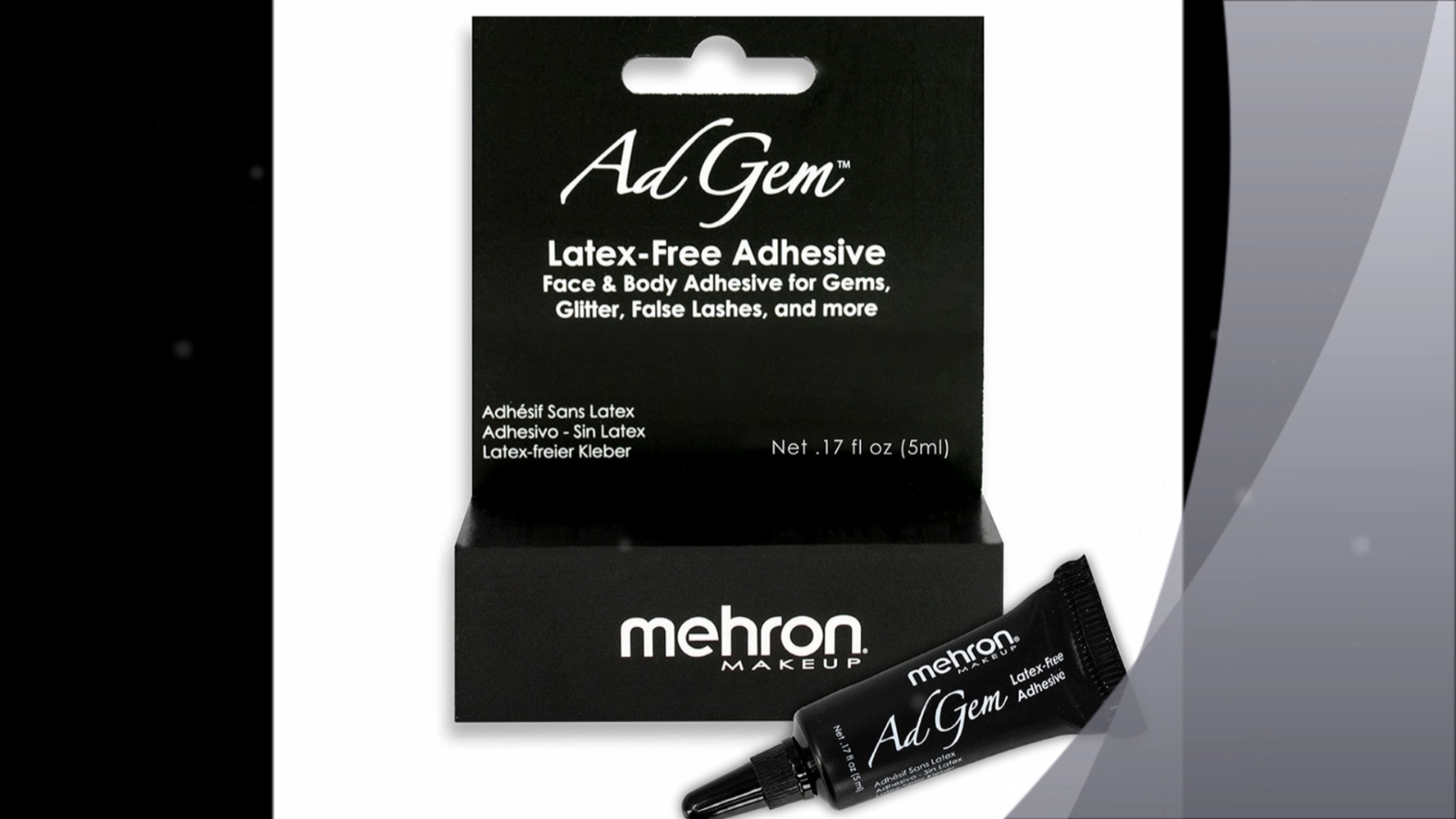 Mehron AdGem face body adhesive gem glitter lash cosmetic application ...