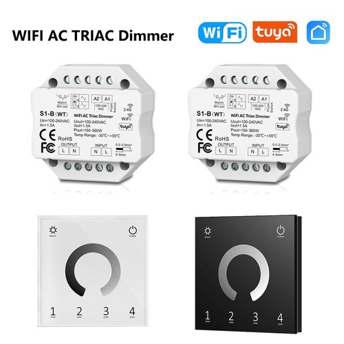 110V 220V WiFi AC Triac LED Dimmer Lamp Controller 2.4G RF Touch Remote ...