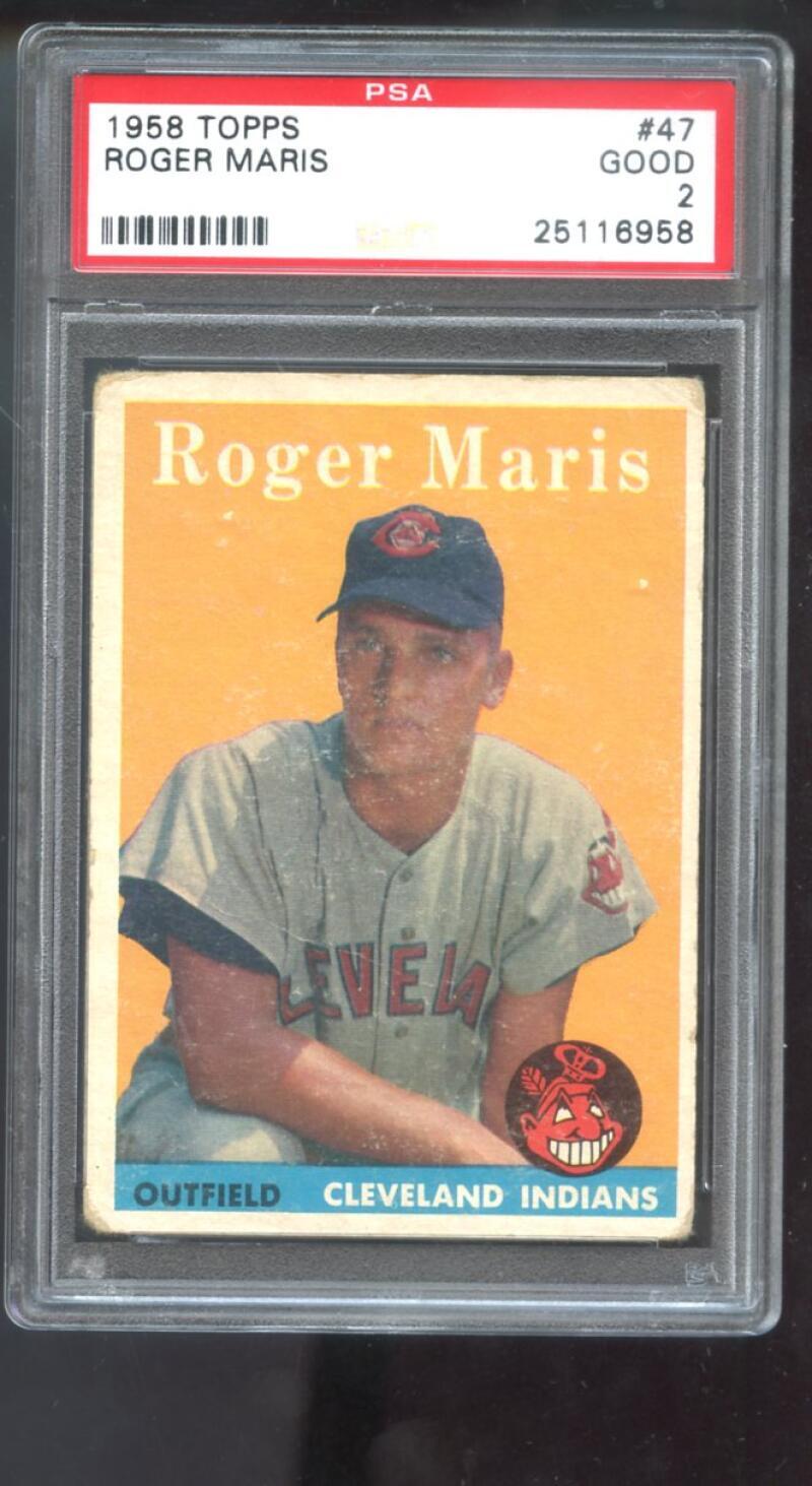 1958 Topps #47 Roger Maris ROOKIE RC PSA 2 Graded Baseball Card MLB ...