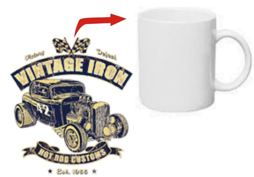 Vintage Iron Hot Rod Customs Coffee Mug Cup Rockabilly Nose Art US Army ...