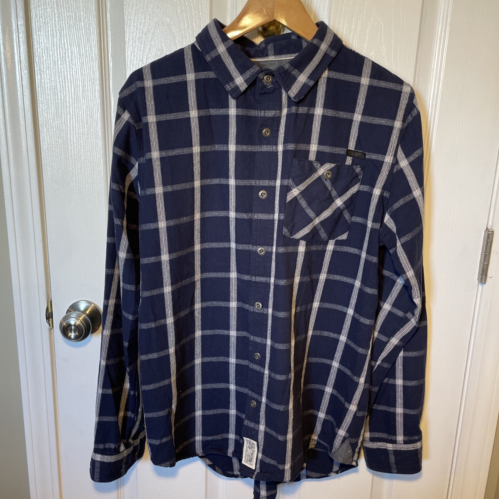 Harley Davidson Mens Blue Plaid Flannel Button Up Shi… - Gem