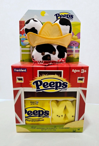NEW 6” EASTER COWBOY PEEPS Bunny Plush & Peeps Candy in Barn Gift Set ...