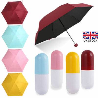 Super Mini Pocket Compact Umbrella Sun Anti UV 5 Folding Rain Windproof ...