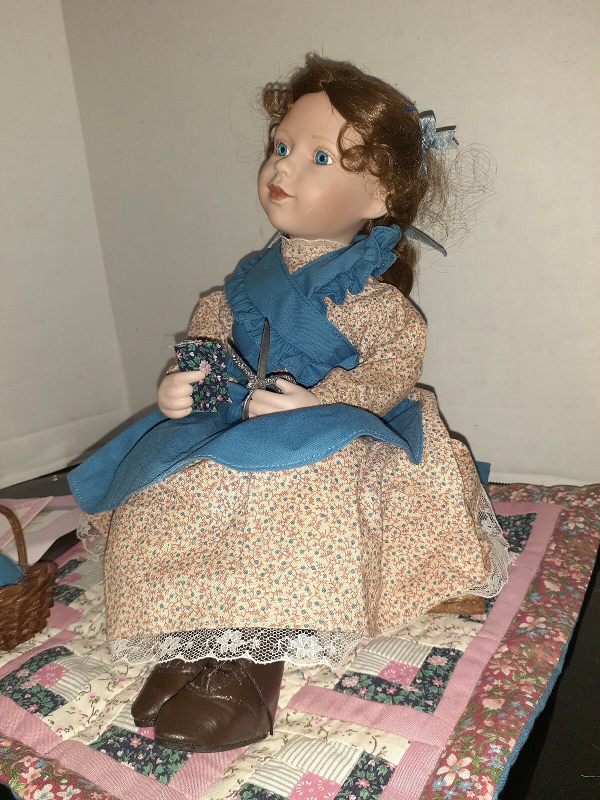 Ashton Drake ELEANOR Porcelain Doll Heritage of American Quilting Jenny ...