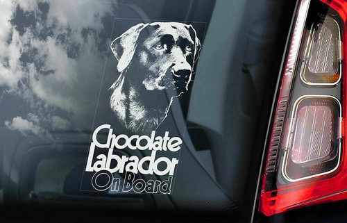 CHOCOLATE LABRADOR Car Sticker, Dog On Board Retriever Window Sign ...
