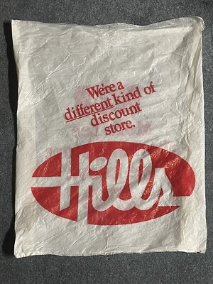 Hills Department Store Big Plastic Shopping Bag Vintage Advertising 26 ...