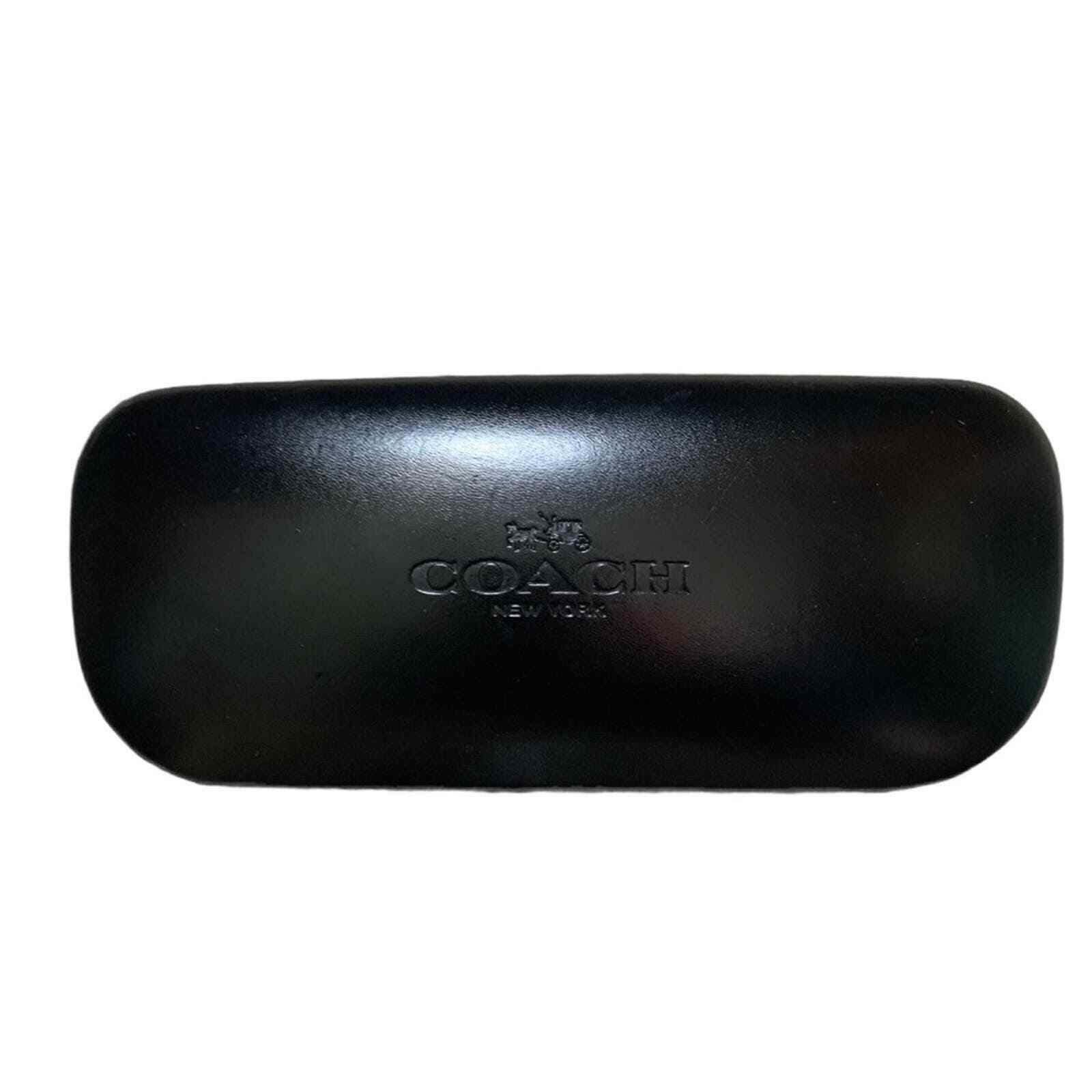 Coach Clamshell Eyeglass Case Black Leather Medium - Gem