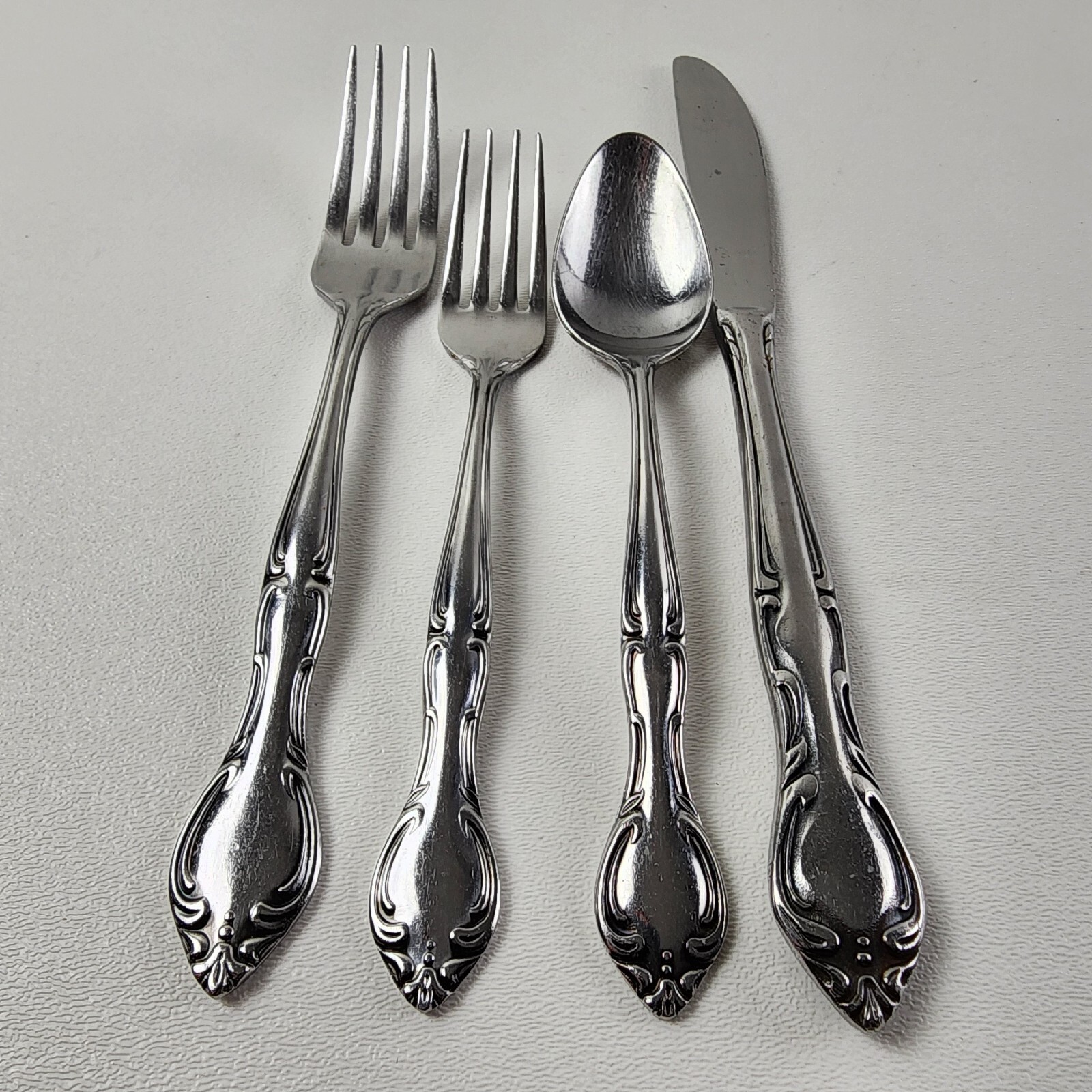 Hampton Court Stainless Japan Flatware Forks Knife Spoon Lot of 4 | eBay