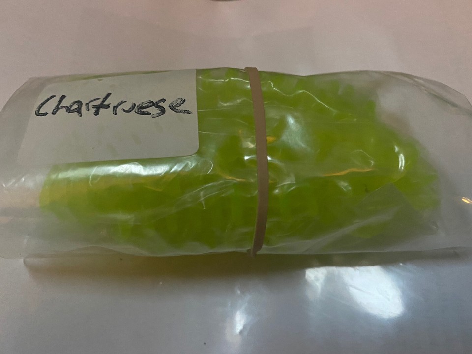 OFF DA HOOK Catfish Dip Bait Worm Bulk Chartruese SSS Stink Tube Triple ...