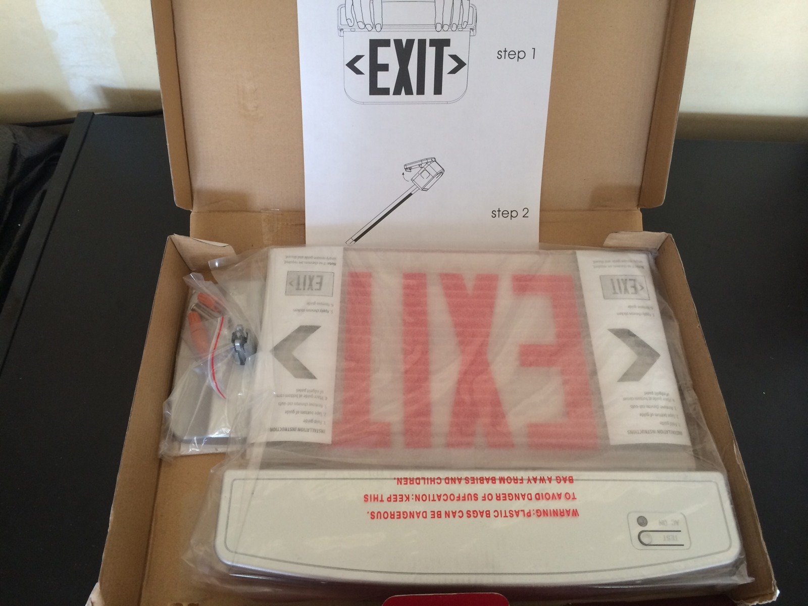 Utilitech 0253801 LED edge Lit Exit Sign Red Lettering Universal ...