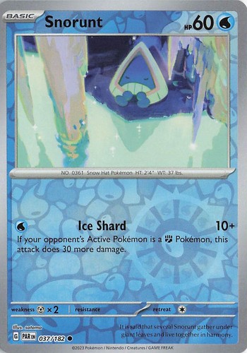 Pokemon Snorunt Paradox Rift 037/182 Reverse Holo Rare NM | eBay