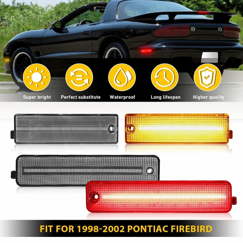 For Pontiac 98-02 Firebird Clear Lens Bumper Side Marker Signal Lights ...