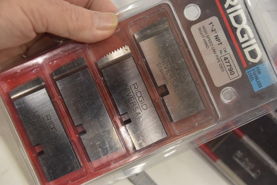 3 RIDGID NPT Pipe die sets 47770, 47790, 47785 (2- Stainless, 1- High ...