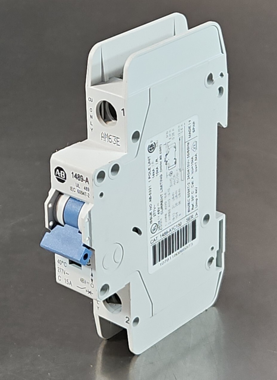 Allen Bradley 1489-A1C150 Ser A Circuit Breaker 1-Pole 15A 277VAC. 4D ...