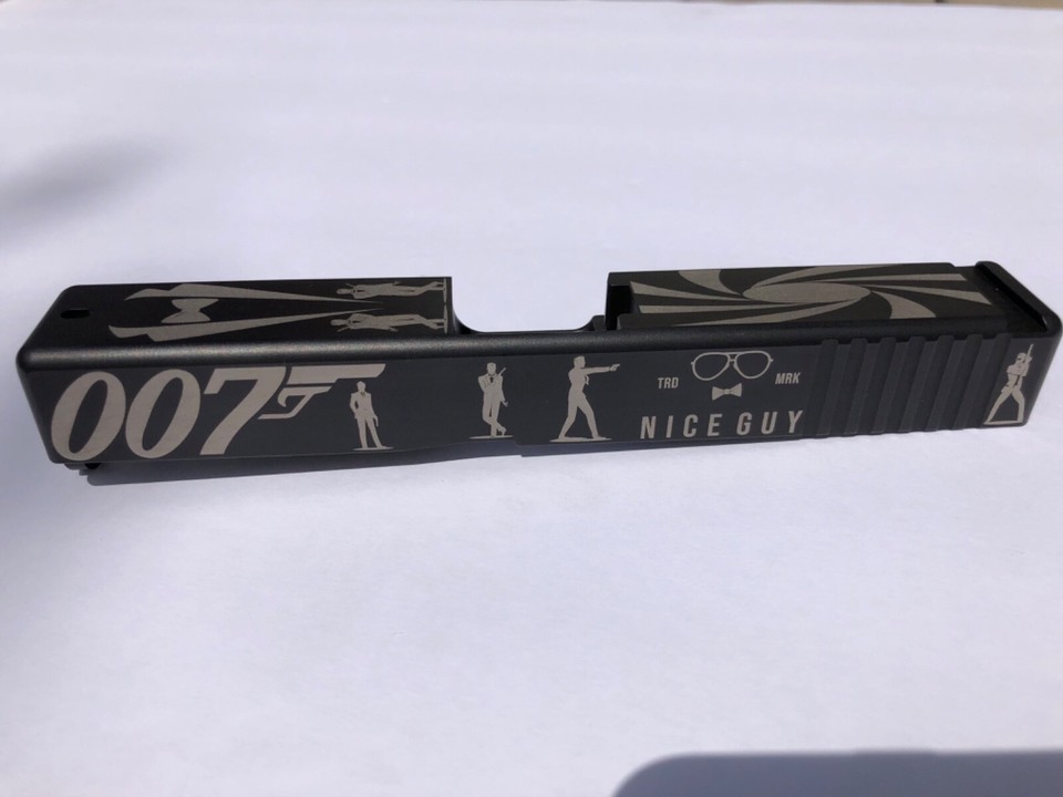 Custom Laser etched Glock 19 Slide Gen3 007 BOND black nitrite | eBay