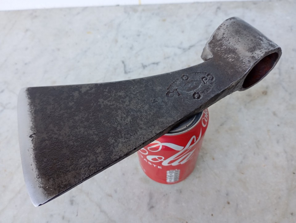 Antique Old Large Axe Wrought Carbon Steel Blacksmith Marks Signature ...