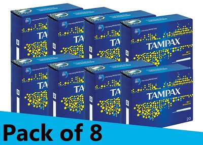 Tampax Tampons Blue Box Light / Regular 20's Pack 8 | eBay UK