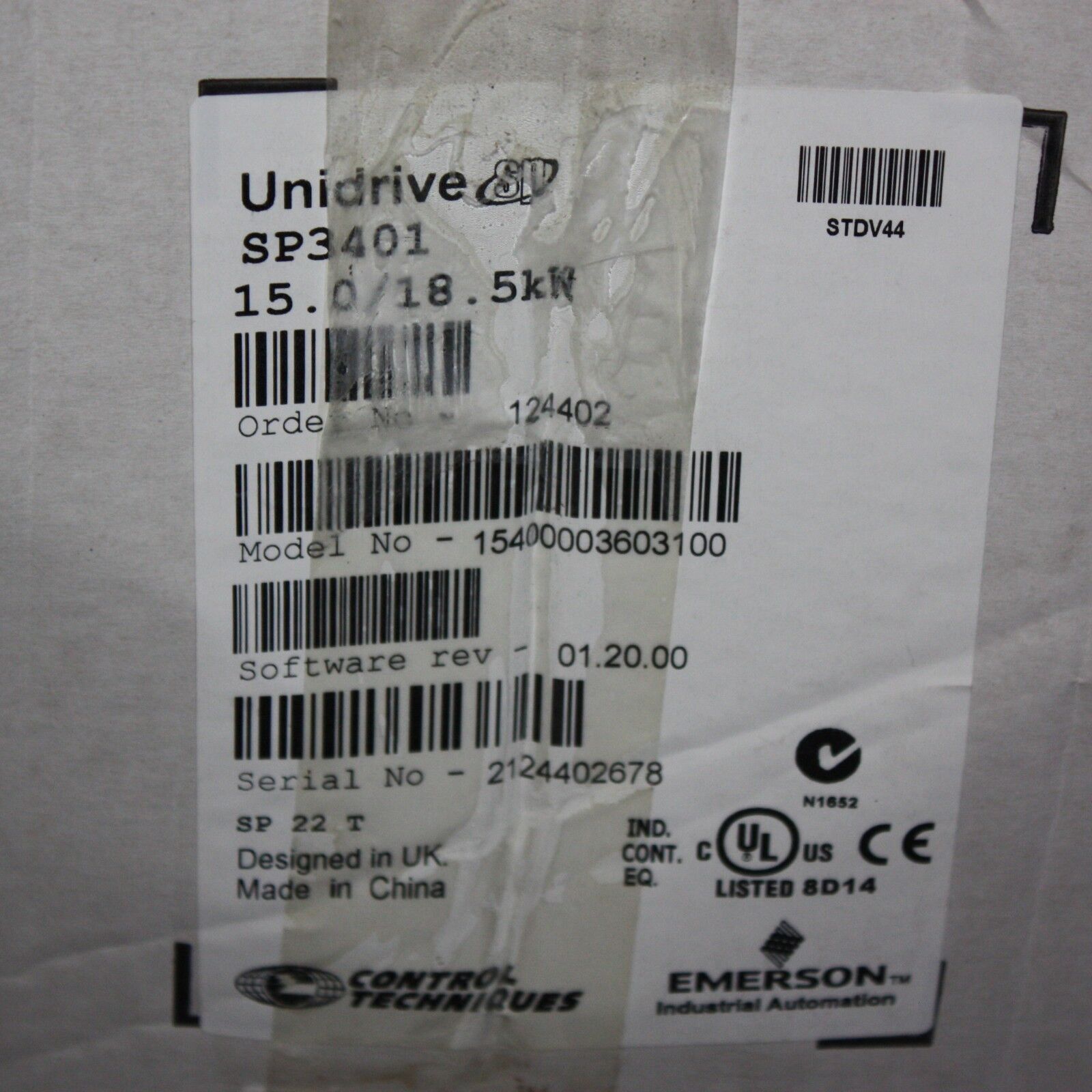 Emmerson Control Techniques 15/18.5kW UNIDRIVE SP 22T SP3401 variable ...