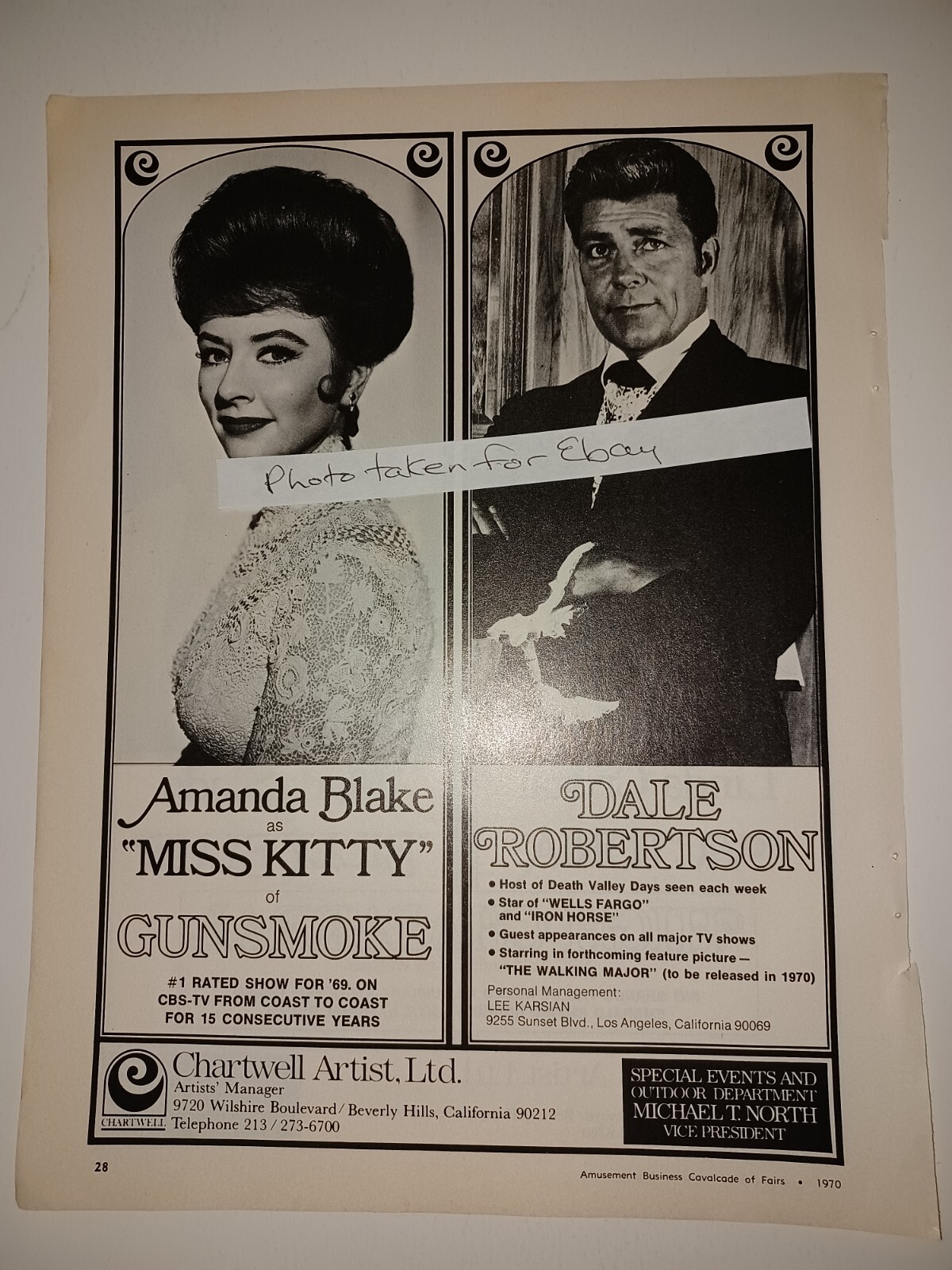 Mark Slade Linda Cristal Amanda Blake Dale Robertson 1970 8x11 Magazine ...