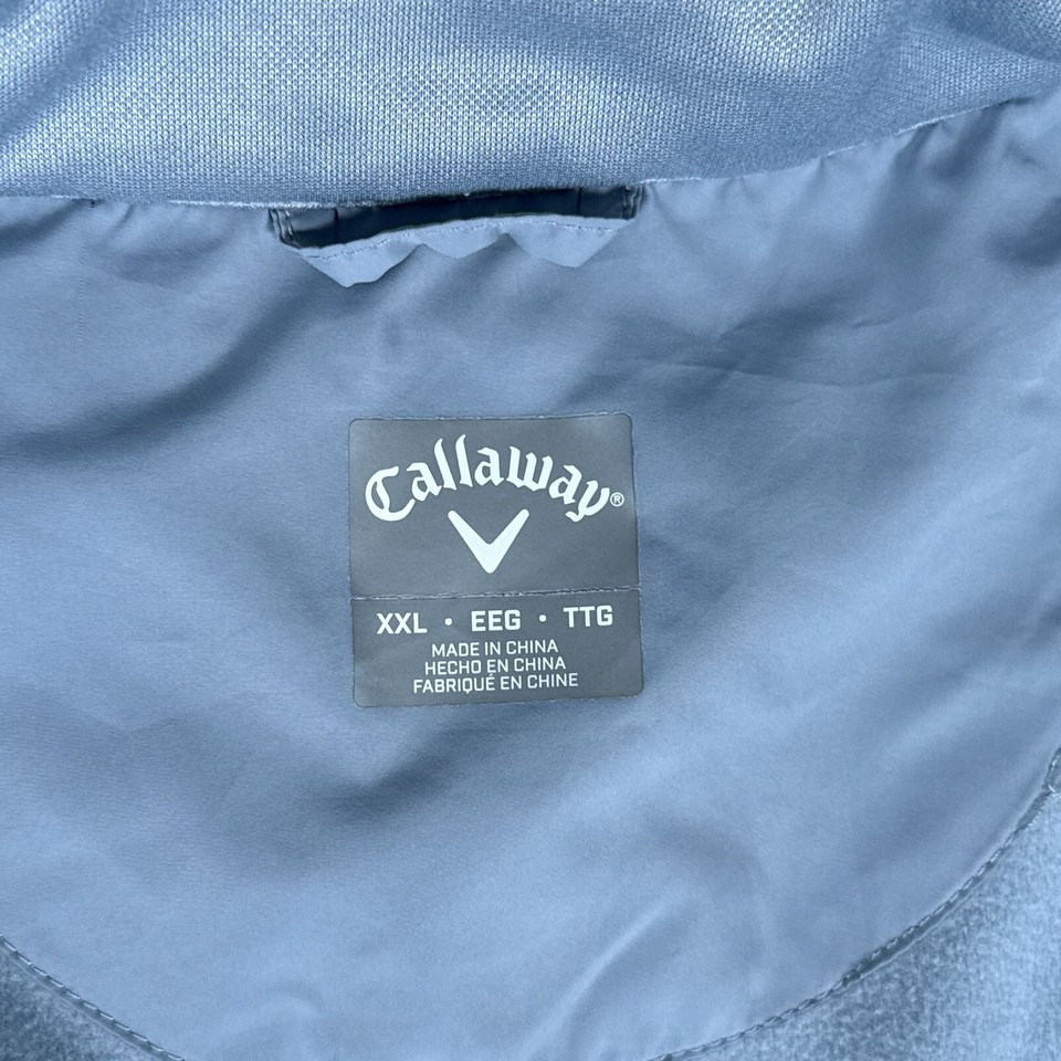 Callaway Vest Mens XXL Blue Gray Quilted Golf Full Zip Sleeveless ...