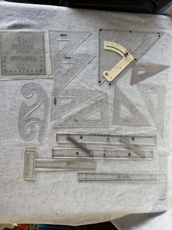 Vintage RARE Lot of 50+ Architectural Engineer Drafting Tools Templates ...