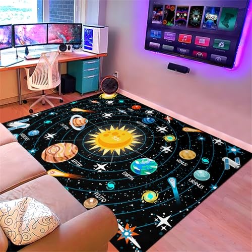 Outer Space Rugs Small Size Universe Solar System Planet Theme Carpets ...