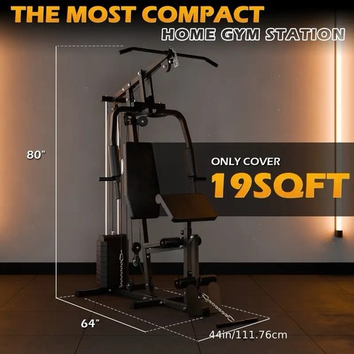 100LBS Weight Stack Home Gym System, All In One Workout Machine | eBay