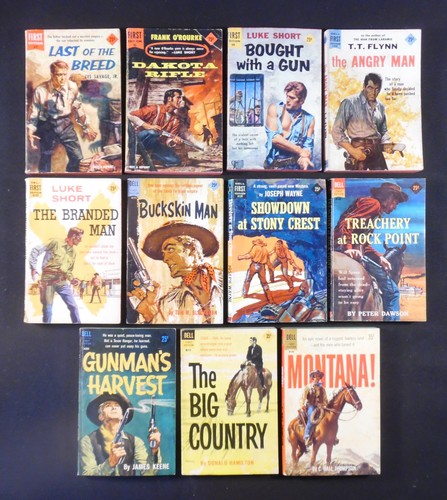 Lot of 11 Vintage 1950s DELL 1st EDITION WESTERN PAPERBACKS - Short ...