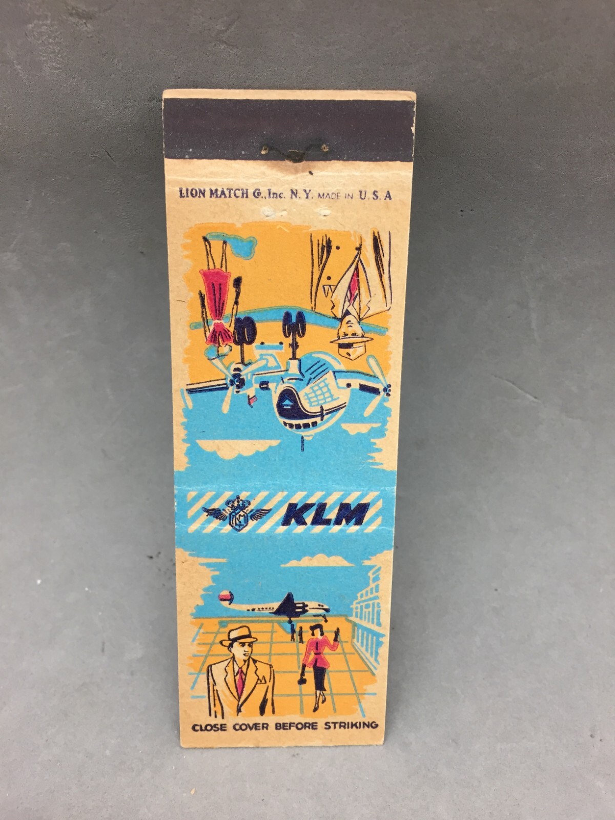Matchbook Flat Cover Airline KLM Royal Dutch Airlines Mid Century ...