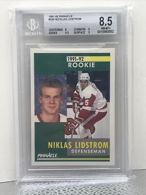 1991-92 Pinnacle Niklas Lidstrom (Rookie) #320 Beckett 8.5 | eBay