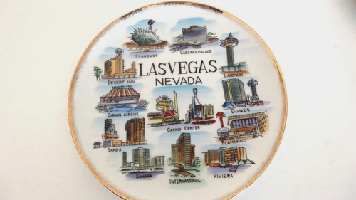 Vintage Large 10" Las Vegas Plates Old Casinos Sands International ...
