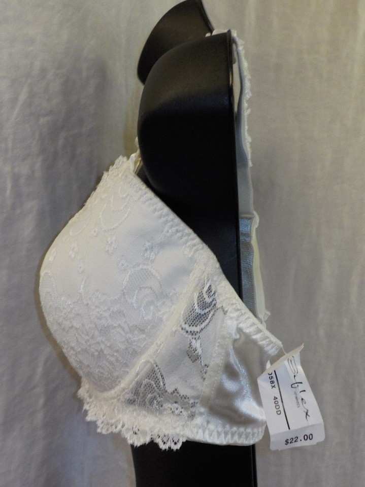 Biflex Bra Size 40DD NWT White Lace Overlay Underwire Nylon Blend Full ...