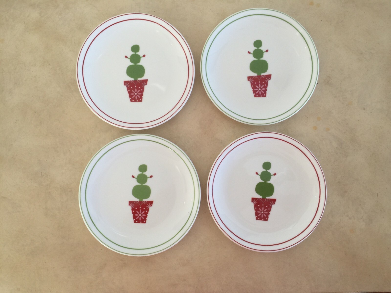 Starbucks Holiday 2006 Dessert Snack Appetizer Plates Snowman Topiary ...