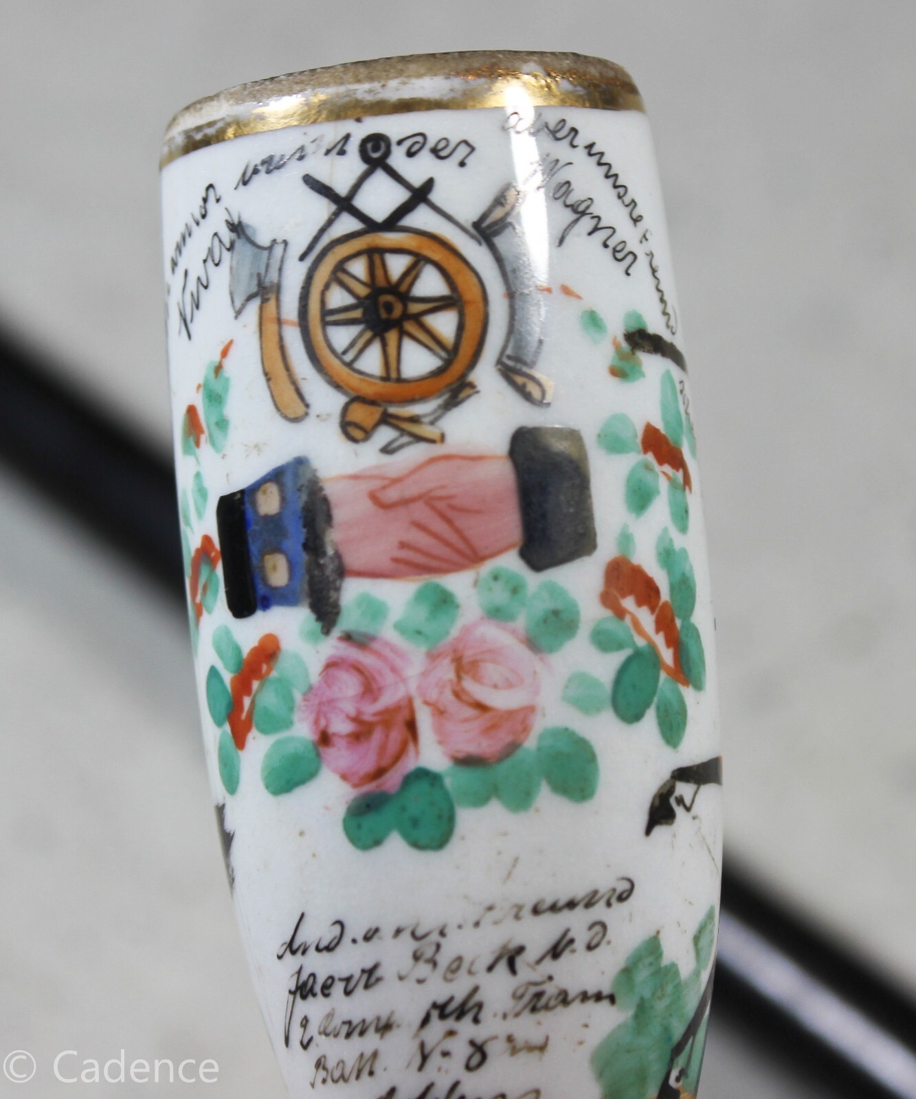 WW1 German Hookah Tobacco Pipe Porcelain Regimental Uhlan Named Koblenz ...